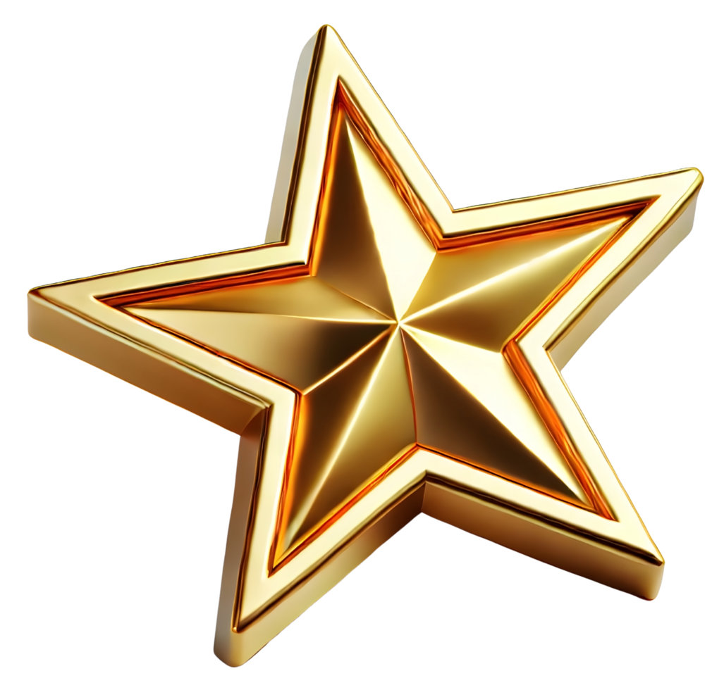 3 Gold Star PNGs for Free Download