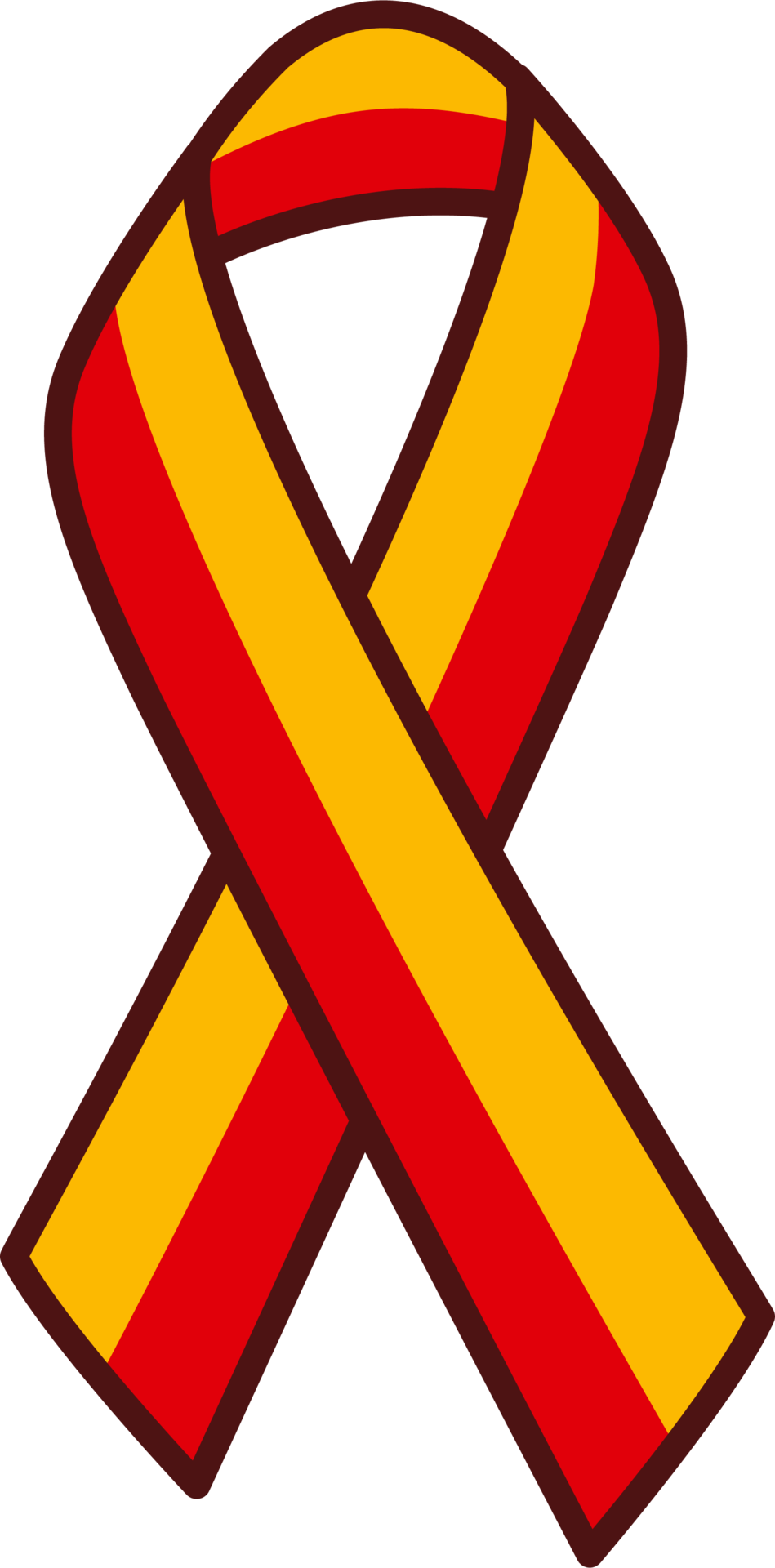 Red and Yellow Awareness Ribbon 47309792 PNG
