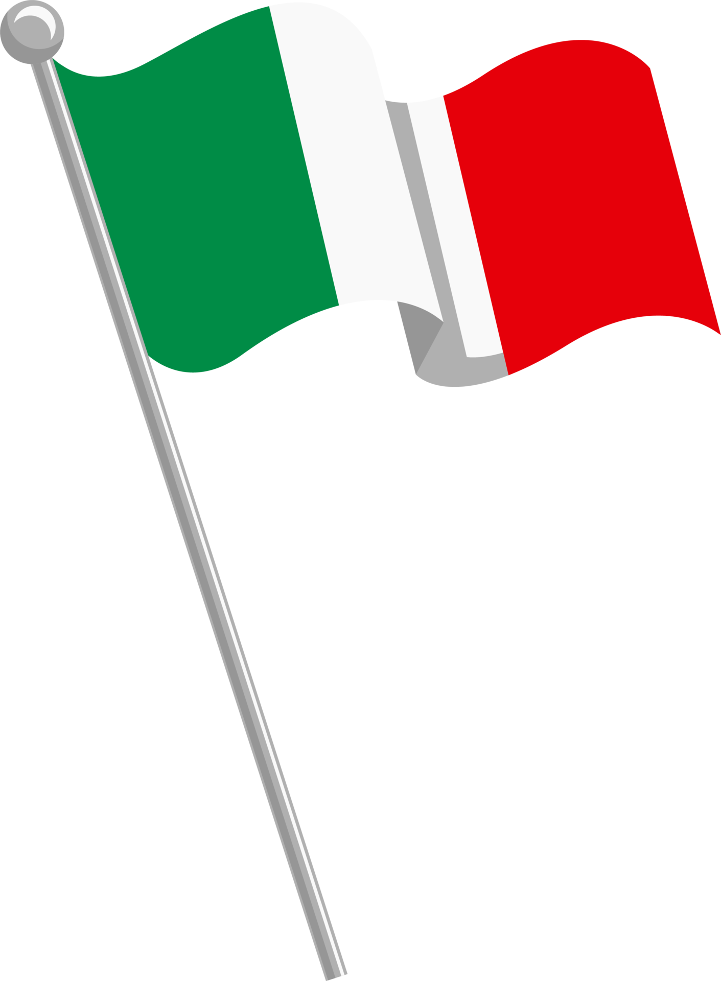 Italy Flag with Pole 47309920 PNG