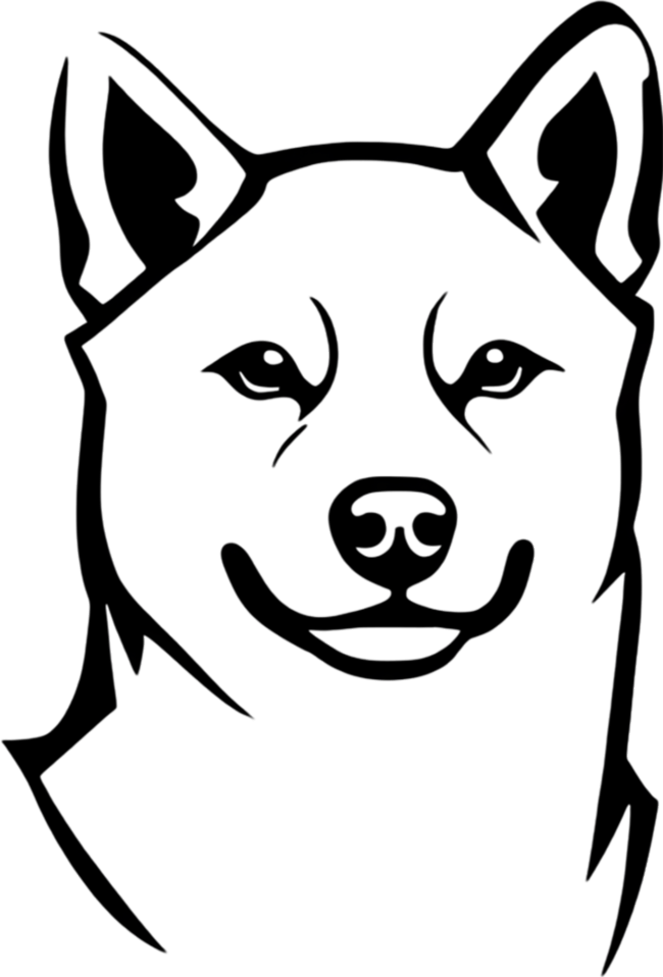 Adorable Shiba Inu stencil captures canine charm. AI-generated. 47311434 PNG