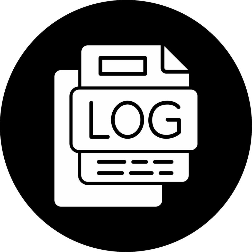 LOG File Circle Inverted Icon 47315694 Vector Art at Vecteezy