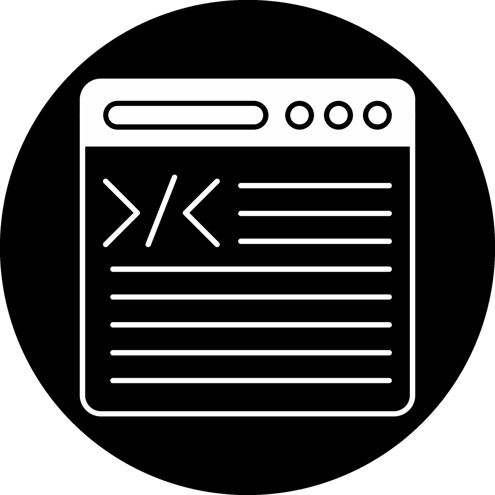 Coding Circle Inverted Icon 47316220 Vector Art at Vecteezy