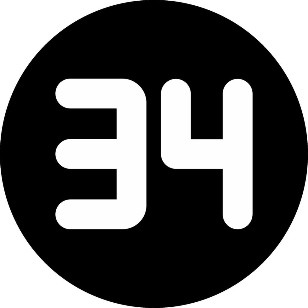 Thirty four Circle Inverted Icon 47316385 Vector Art at Vecteezy