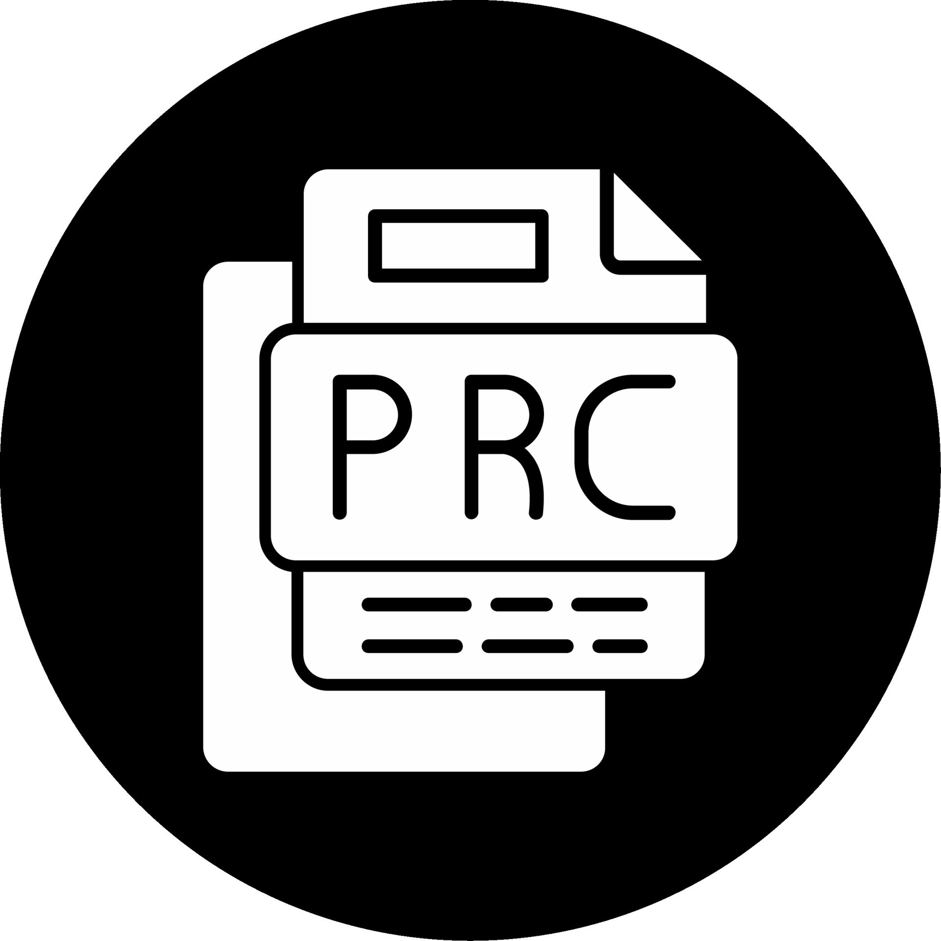 Prc File Circle Inverted Icon 47317159 Vector Art At Vecteezy