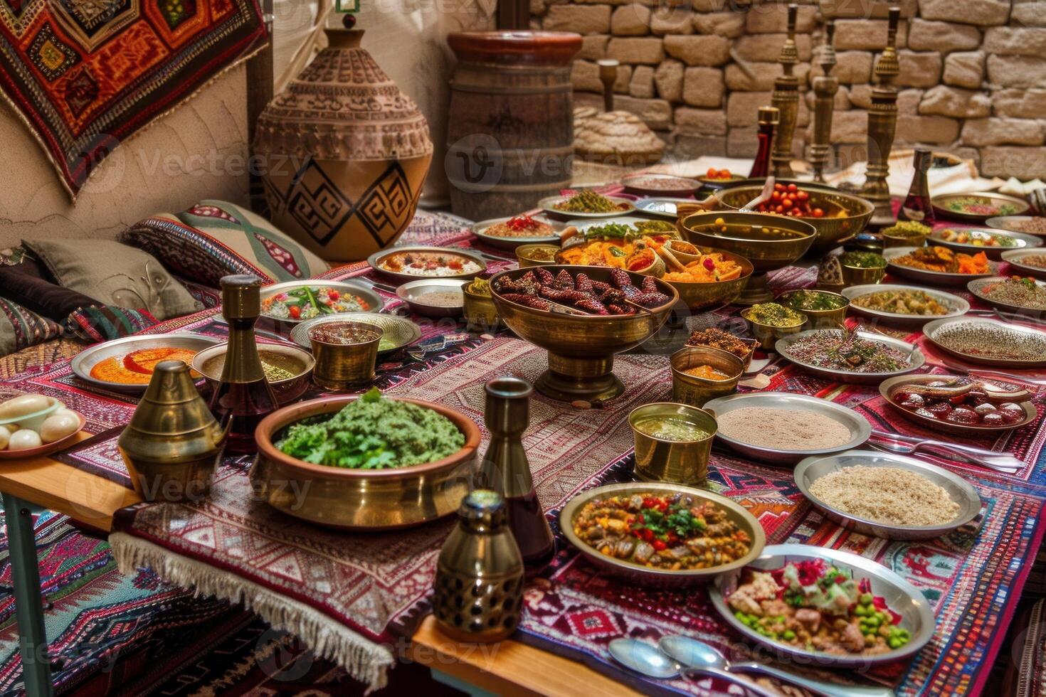 Traditional middle eastern feast spread 47327310 Stock Photo at Vecteezy
