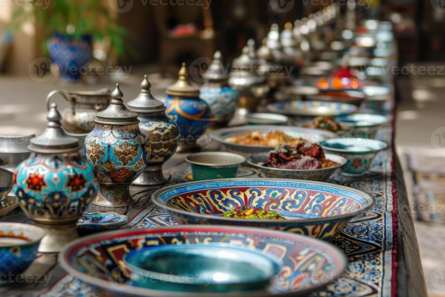 Traditional middle eastern tableware on display 47327315 Stock Photo at ...