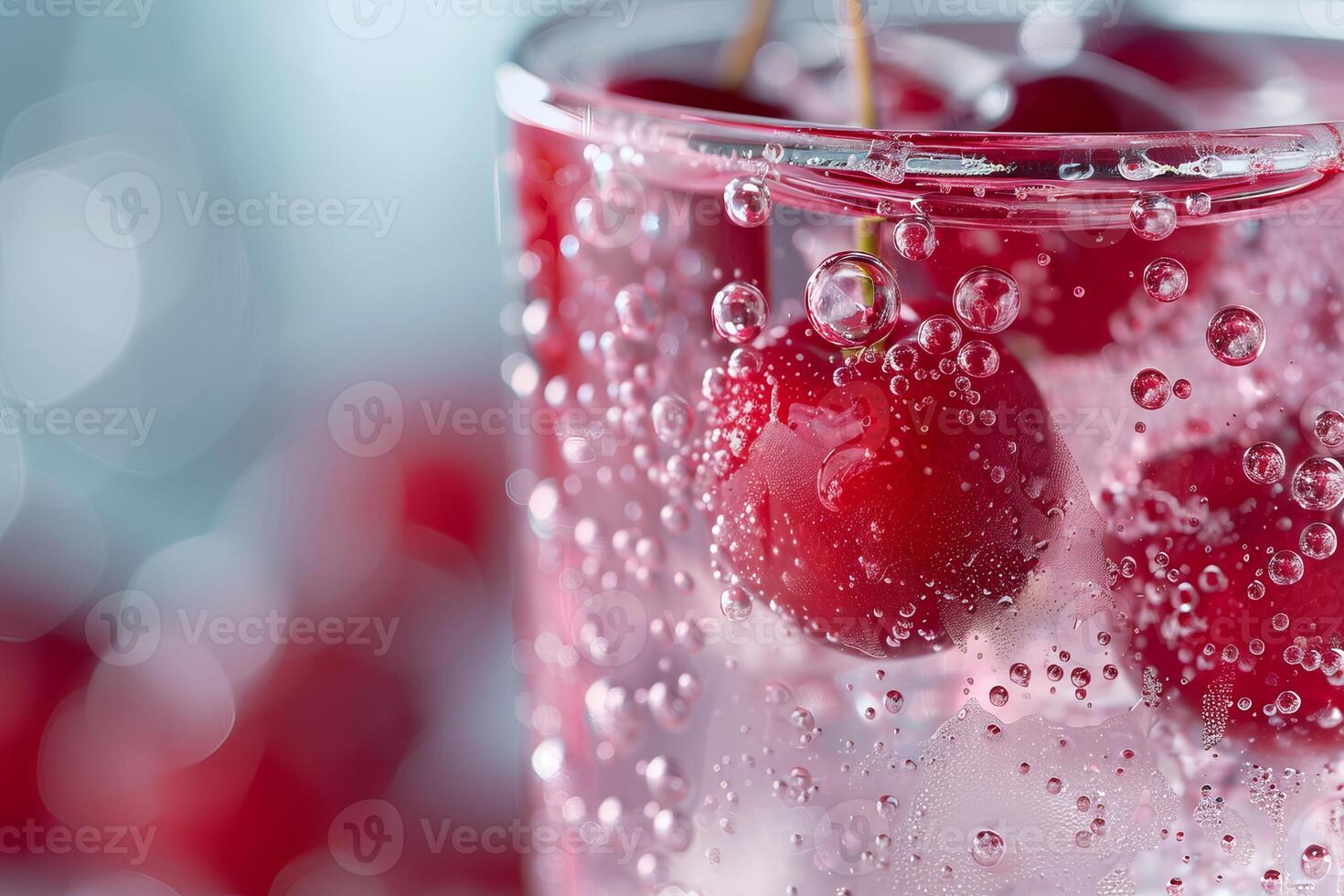 Fresh red cherries submerged in sparkling water with bubbles 47331066 Stock Photo at Vecteezy