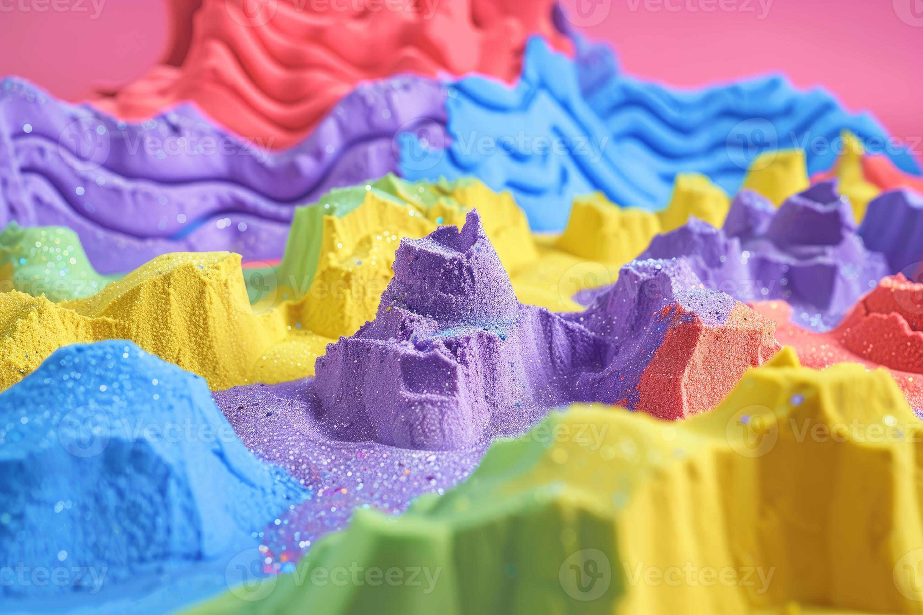 Vibrant kinetic sand castles on colorful background 47336401 Stock ... Vibrant kinetic sand castles on colorful background 47336401 Stock ...