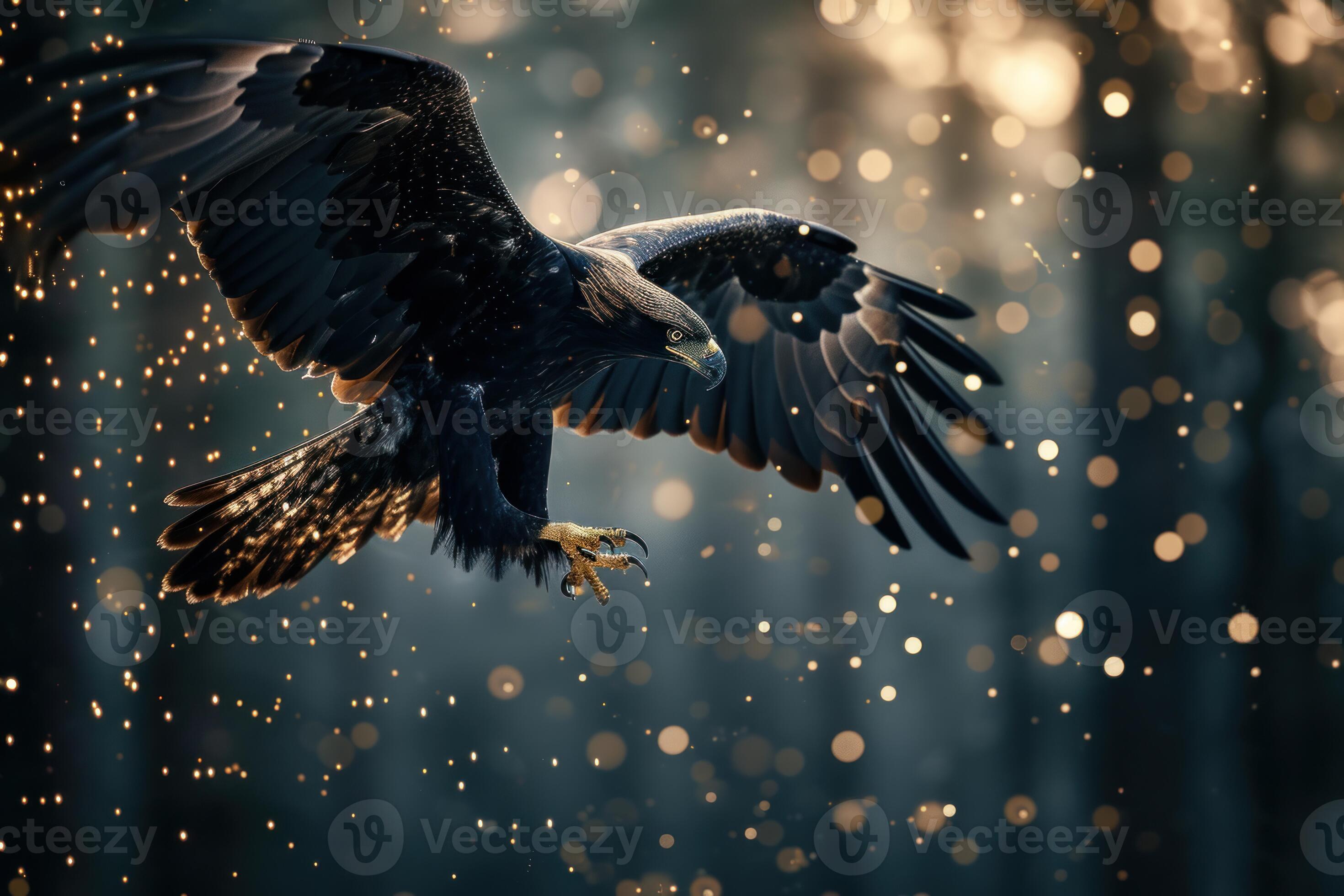 Radiant Black eagle bird sparkles. Generate Ai 47337215 Stock Photo at ... Radiant Black eagle bird sparkles. Generate Ai 47337215 Stock Photo at ...
