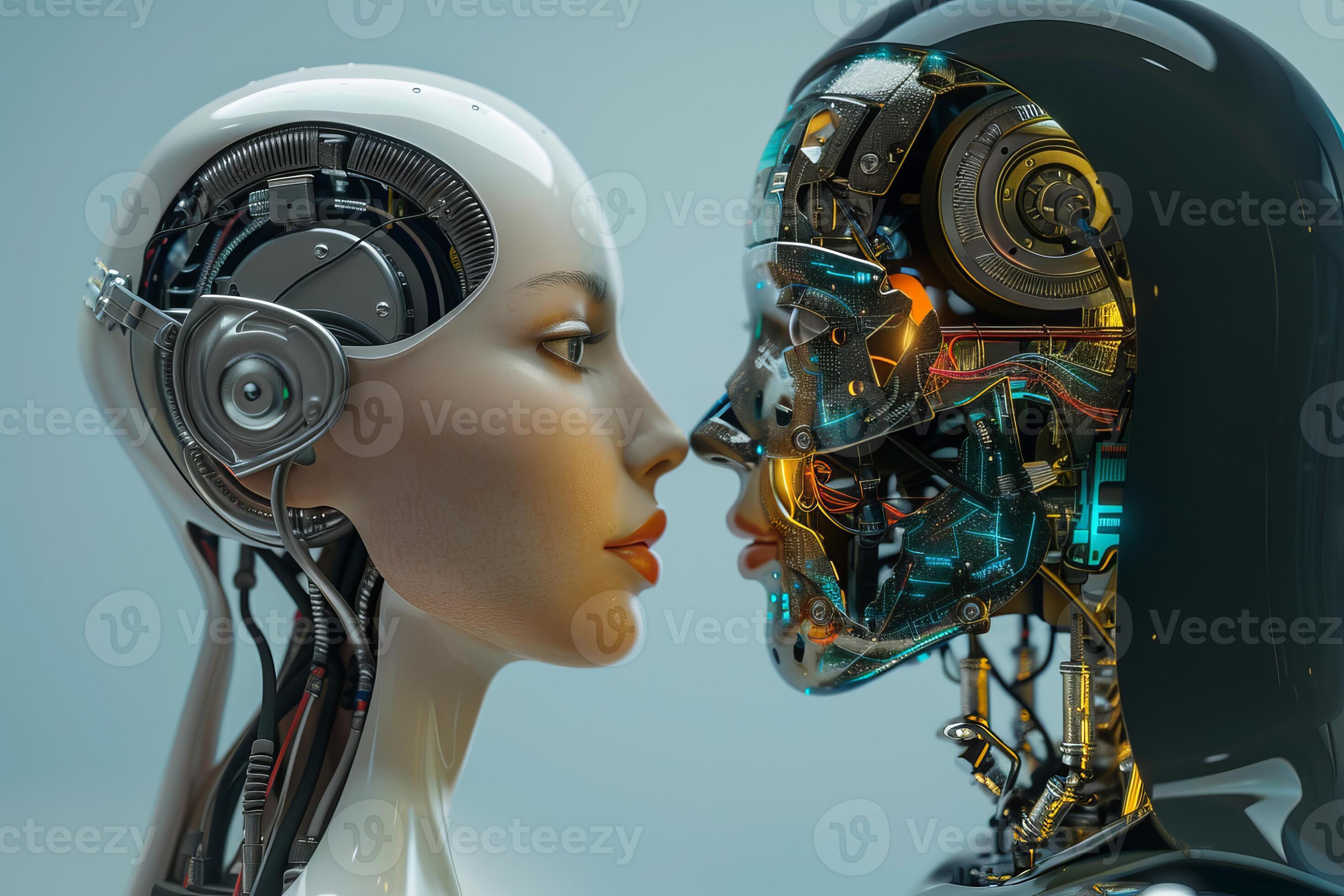 Humanoid robot faces in profile view 47339119 Stock Photo at Vecteezy
