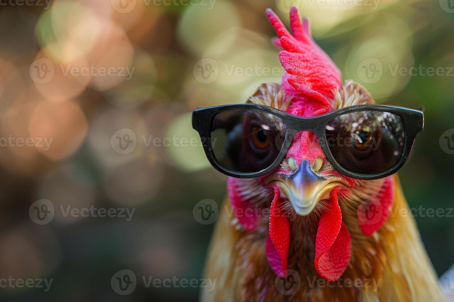 Cool chicken in sunglasses with bokeh background 47342591 Stock Photo at Vecteezy