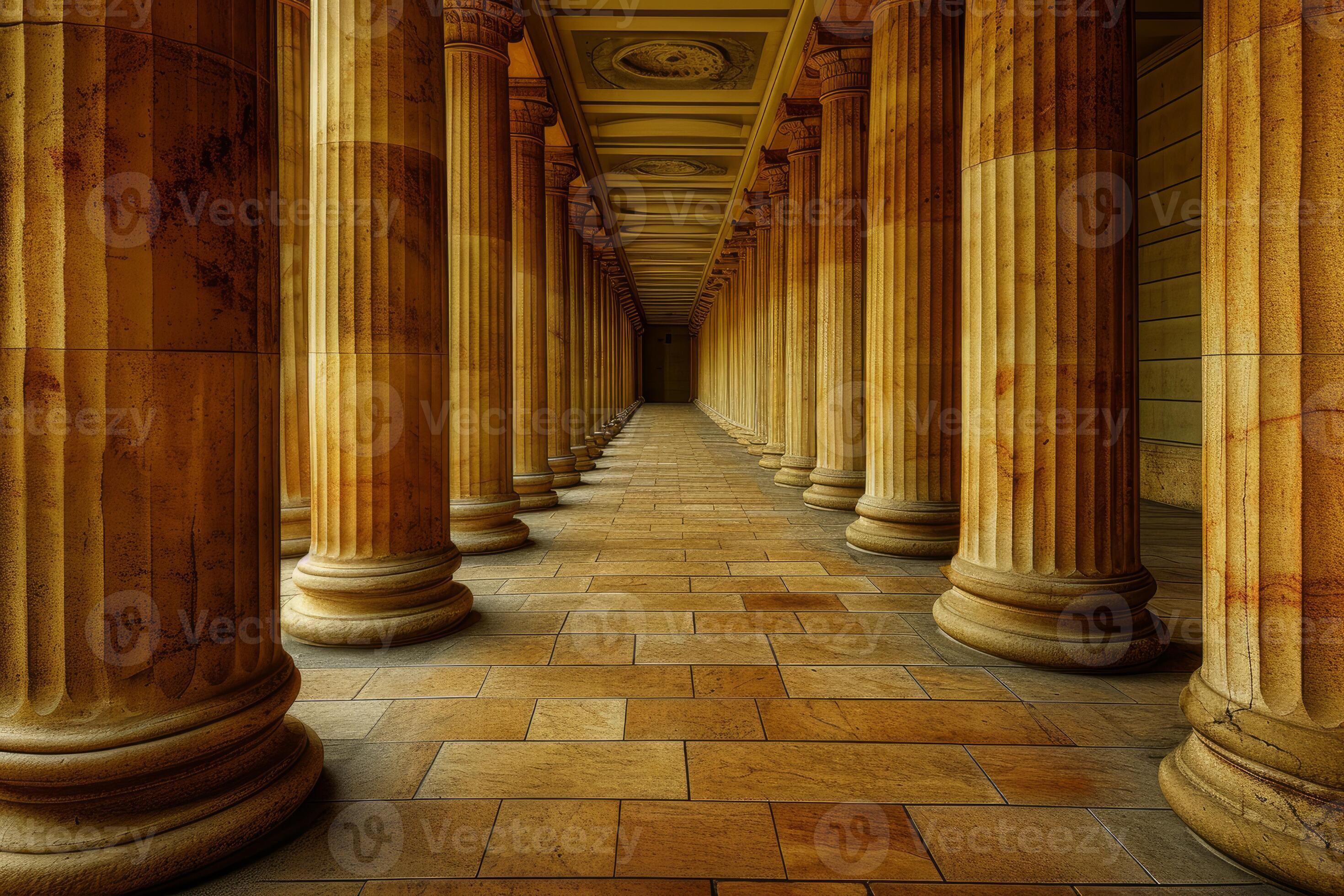 Majestic colonnade with stone pillars 47343446 Stock Photo at Vecteezy