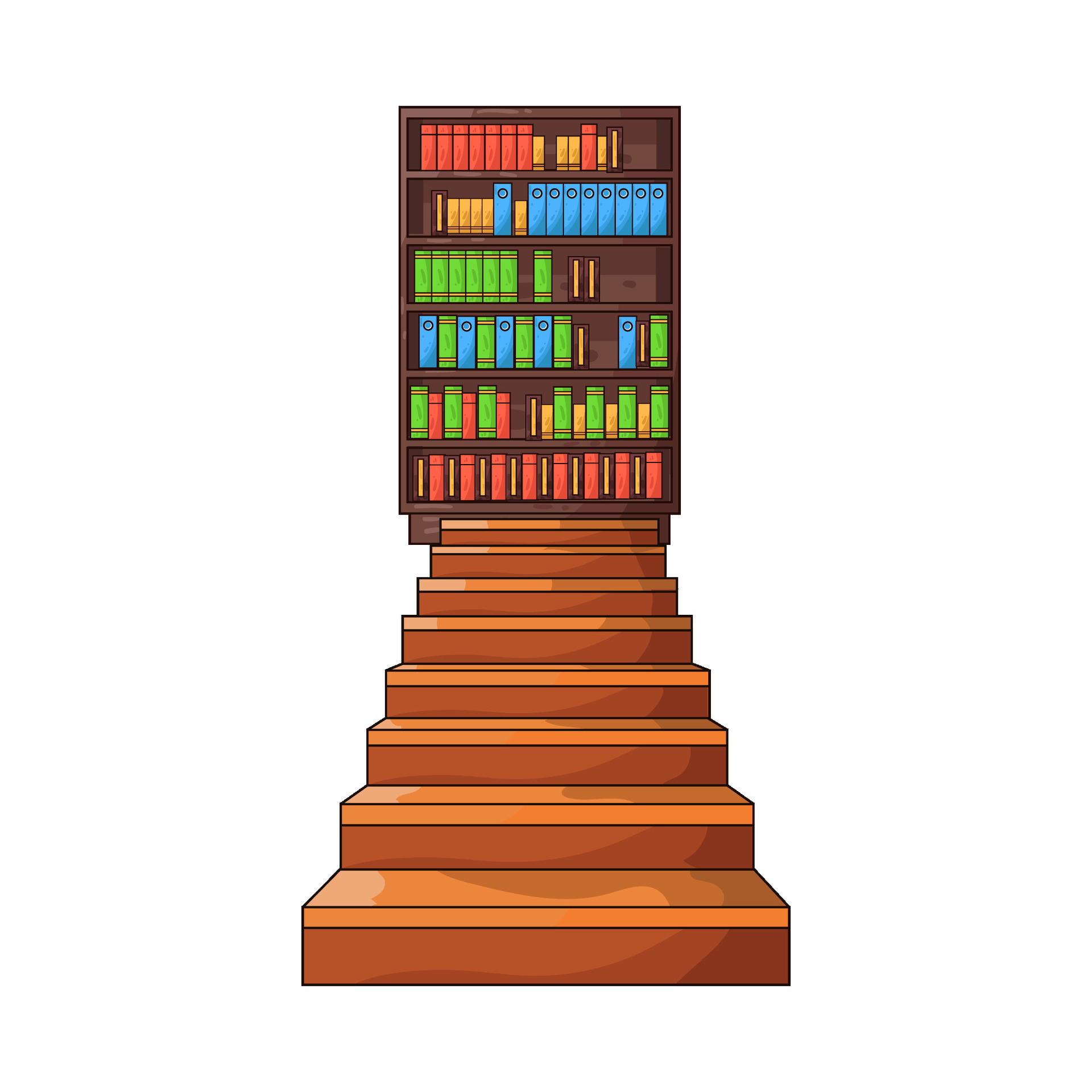 Illustration of library ladder 47361618 Vector Art at Vecteezy