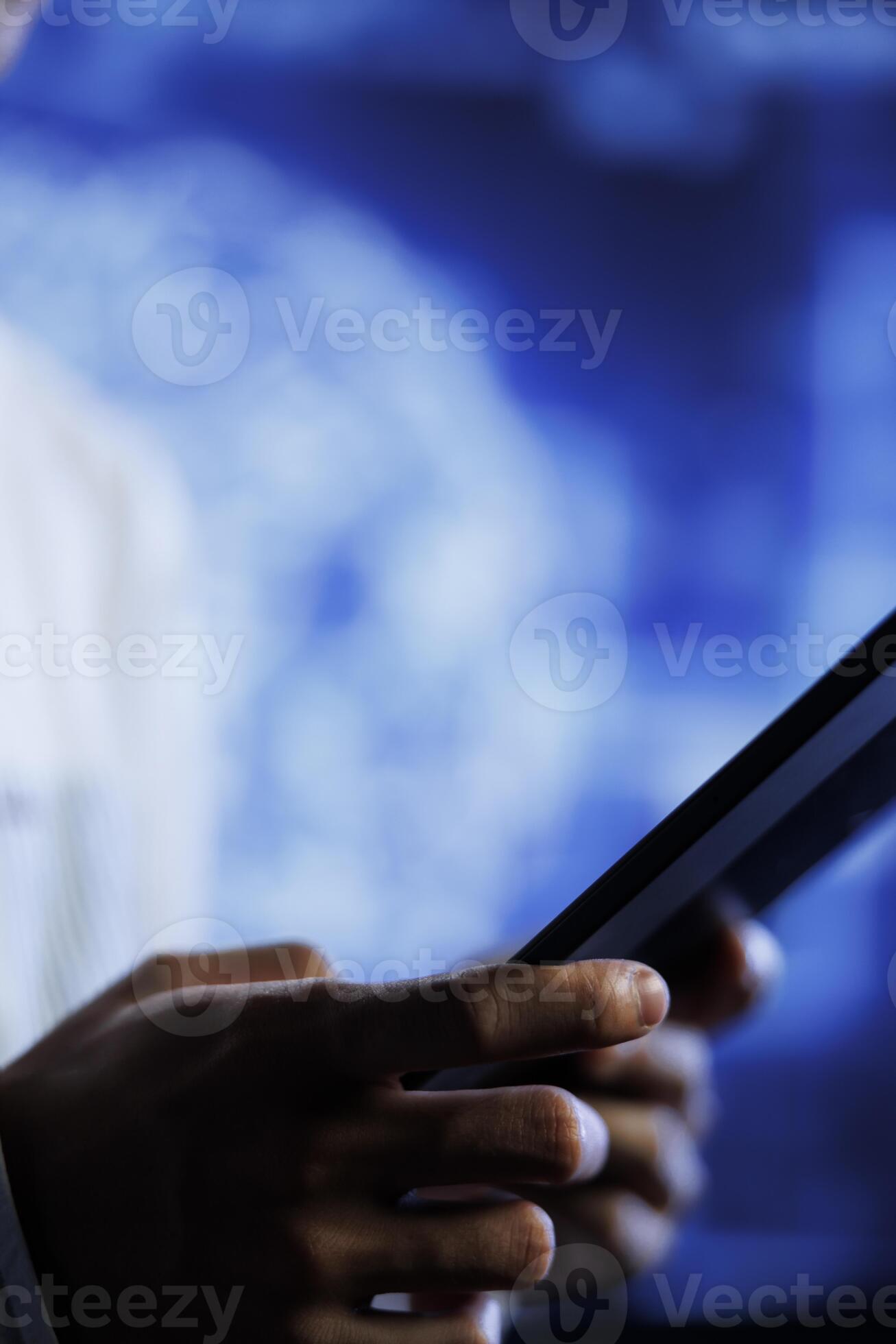 Programmer Writes Code On Tablet To Visualize Artificial Intelligence