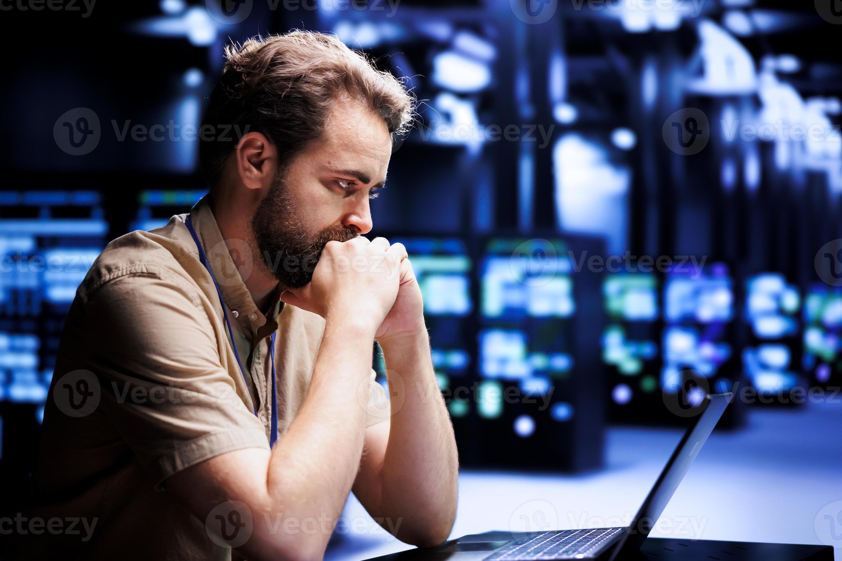 Engineer dealing with data center system failures, ordering servers with high availability ...