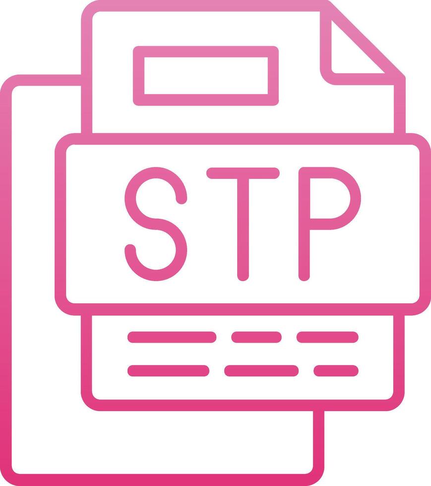 Stp File Line Gradient Icon 47369226 Vector Art at Vecteezy