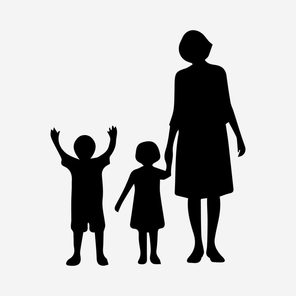 Contento Familia Silueta Familia Silueta 47369600 Vector En Vecteezy