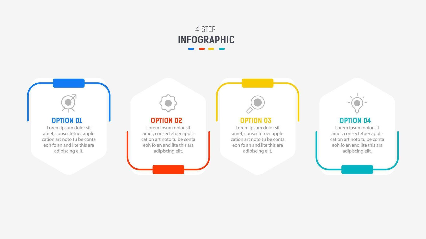 Four Step Infographic design element template for presentation. info ...