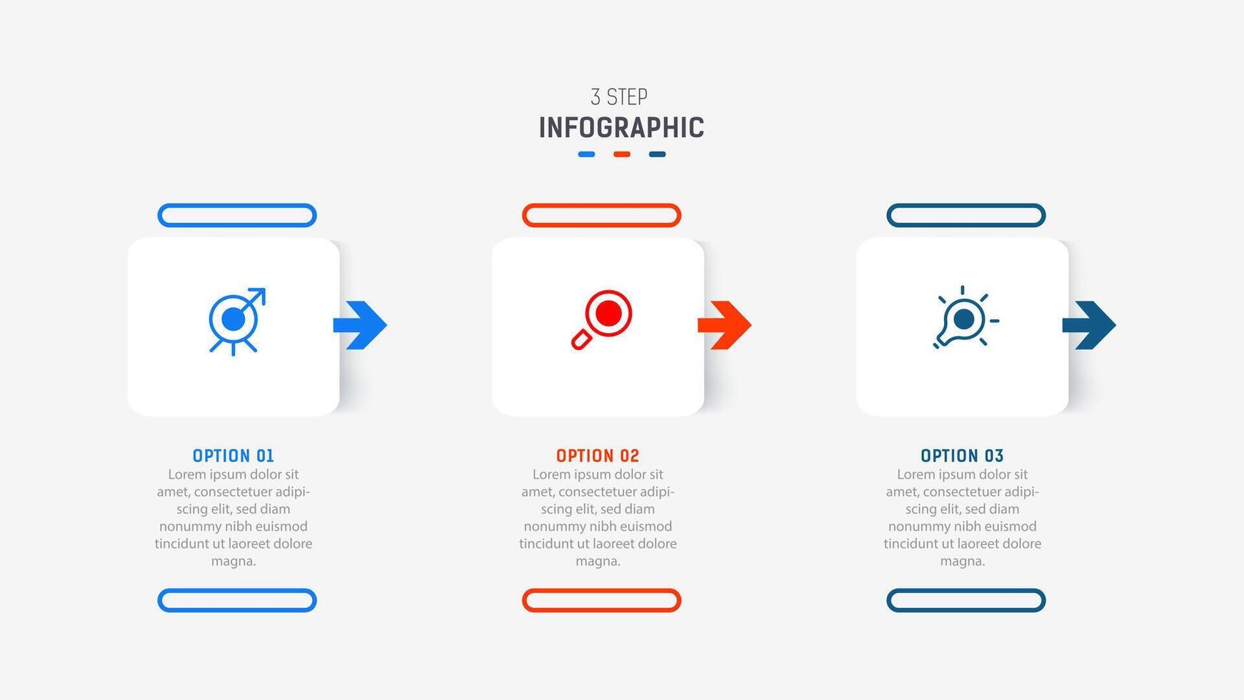 Three Step Infographic label design template with line icons. process steps diagram ...