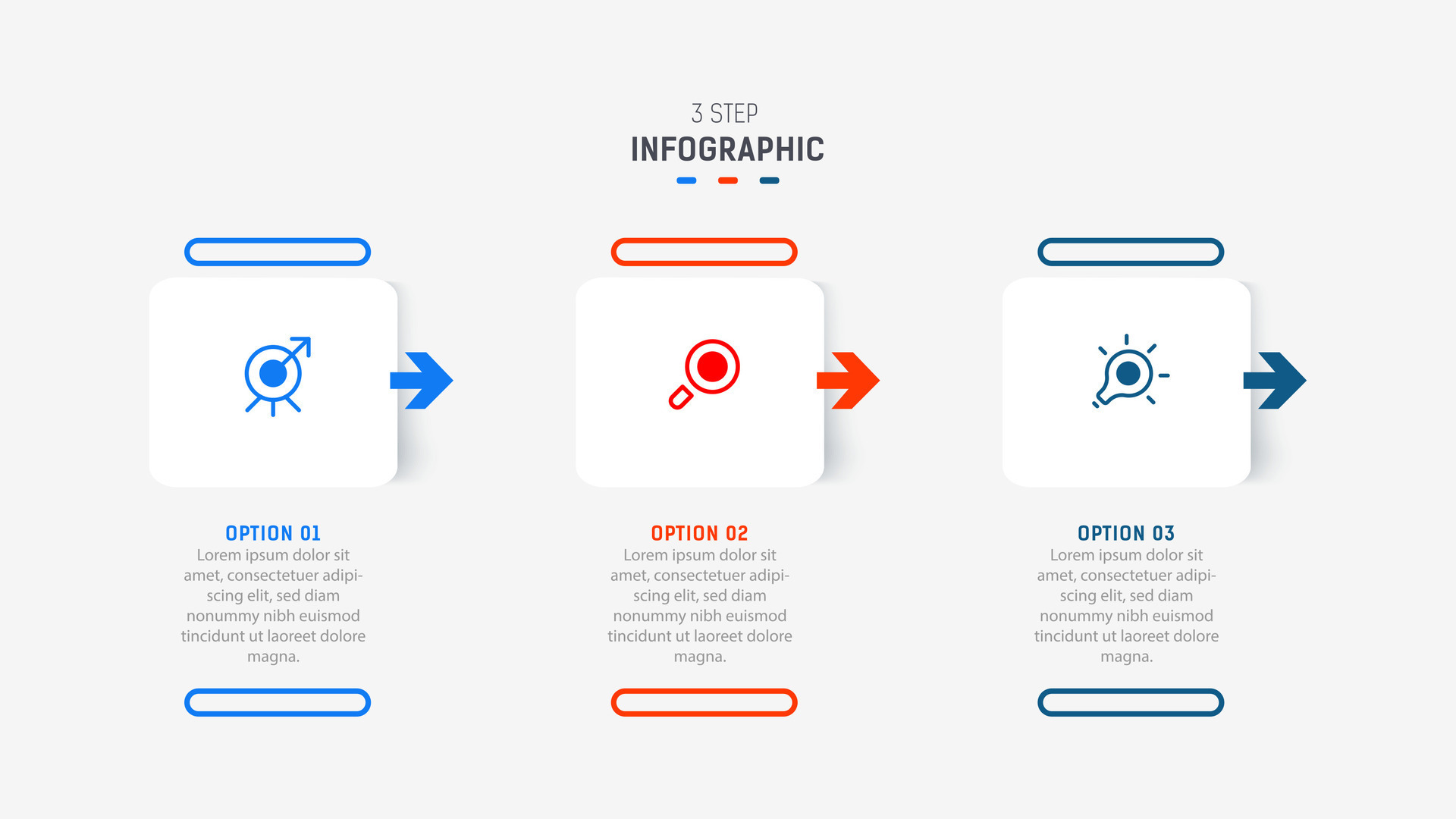Three Step Infographic label design template with line icons. process ...