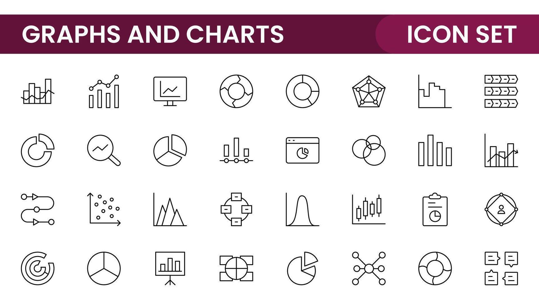 Graphs and charts icon set. Business growing bar graph icons ...