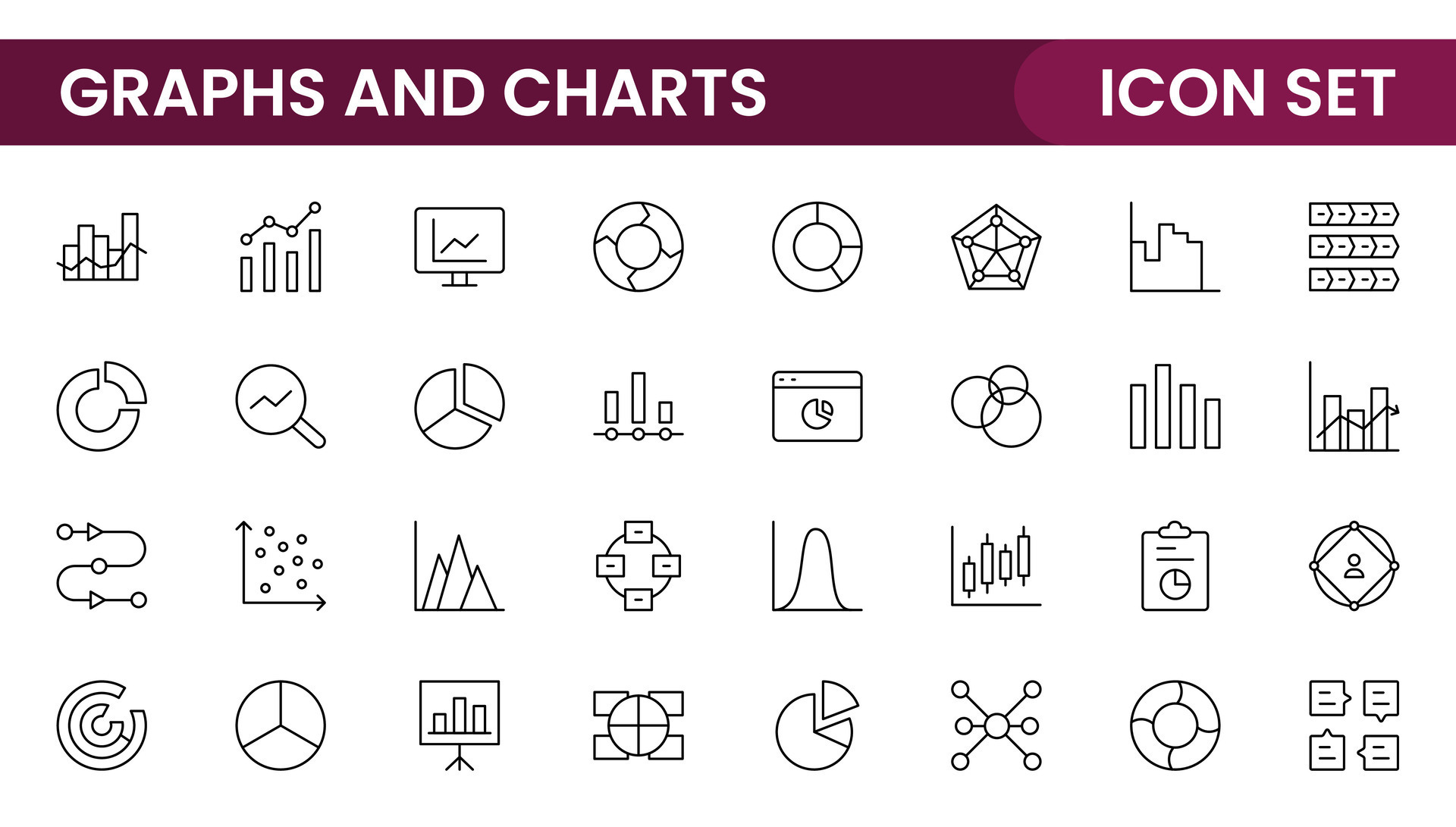 Graphs and charts icon set. Business growing bar graph icons ...