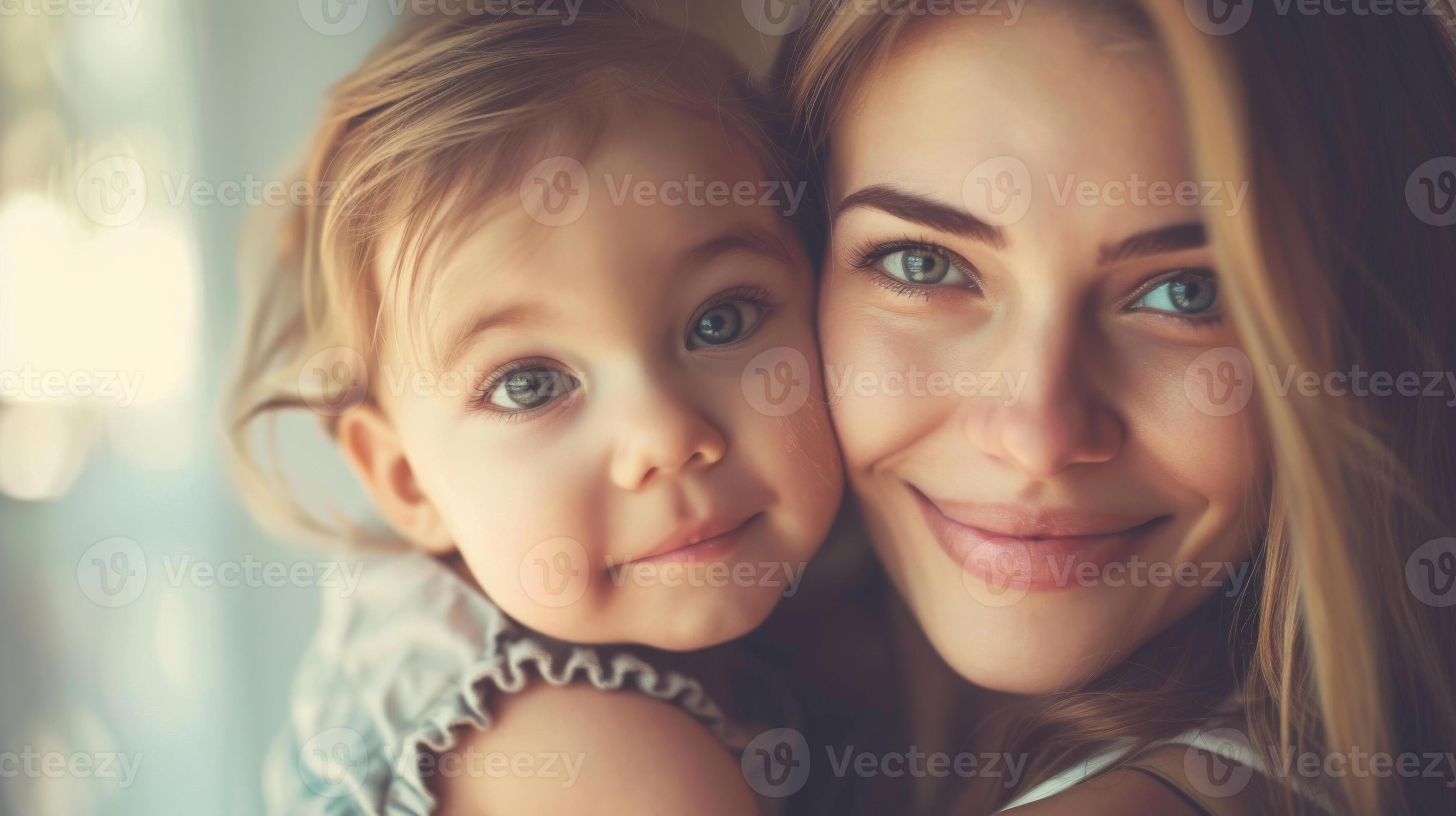 A Close Up Of A Mother And Daughter Smiling Warmly Capturing A Tender