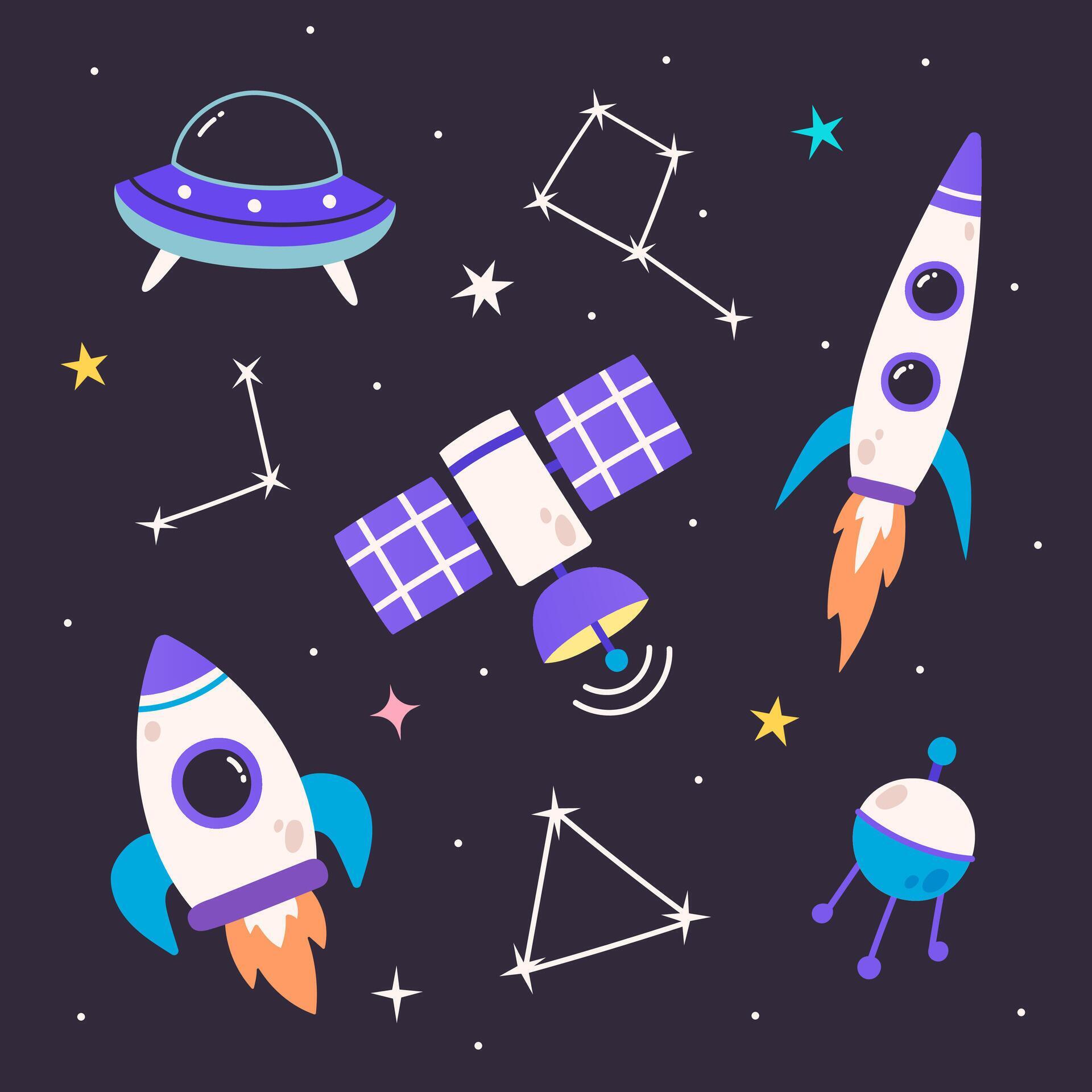 Set space objects 47388666 Vector Art at Vecteezy