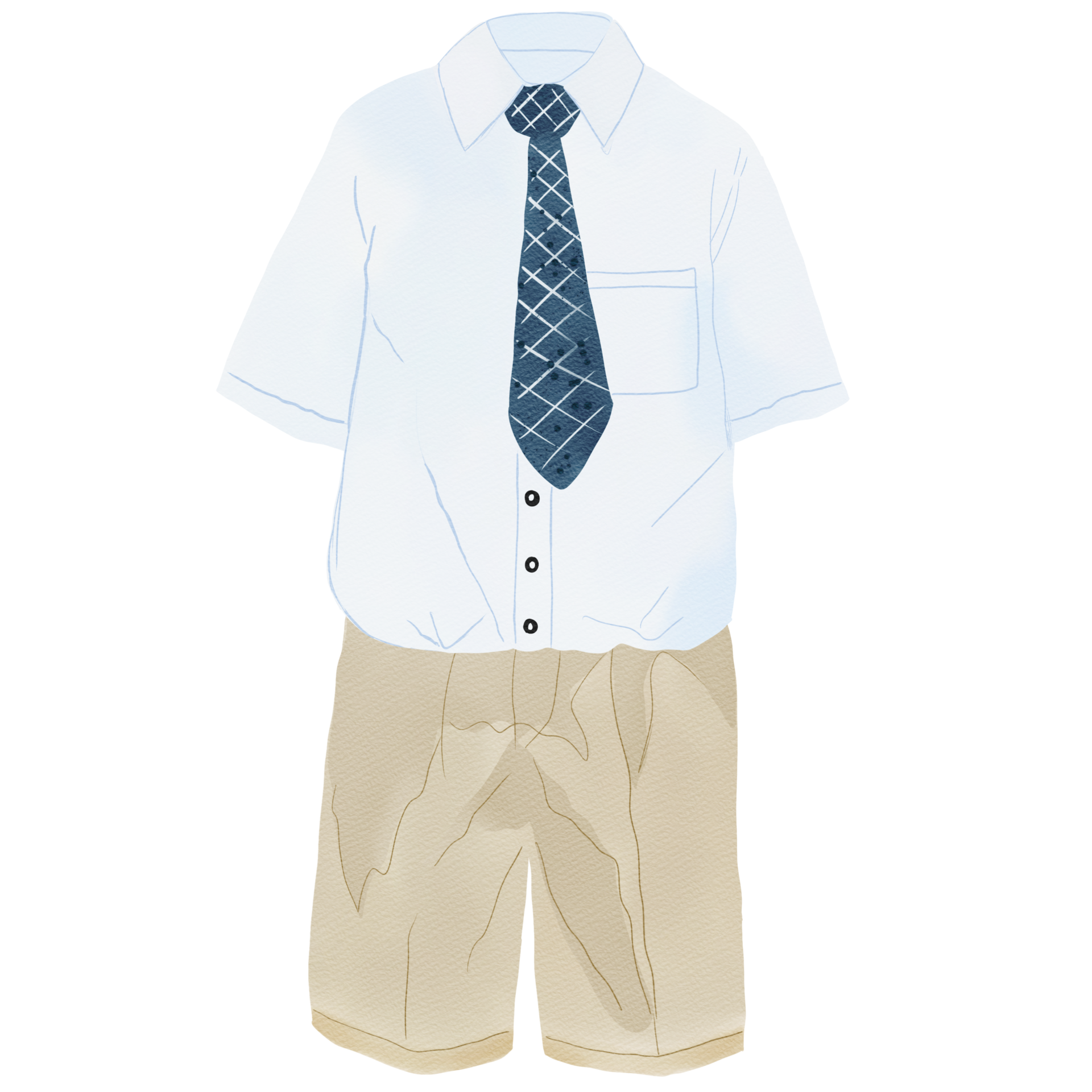 Student uniform for boy,watercolor style. 47389760 PNG