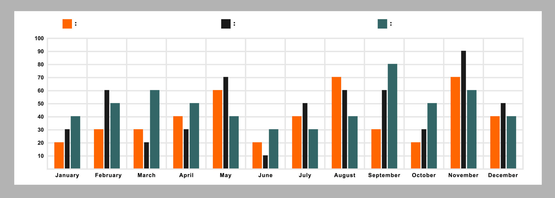 Infographic template, bar chart, monthly chart statistics in a year ...