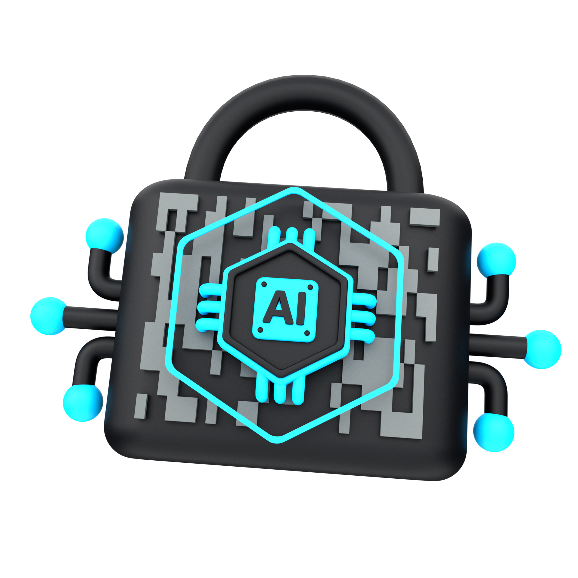3d Minimal Artificial Intelligence Concept Artificial Intelligence Security Ai Chip With