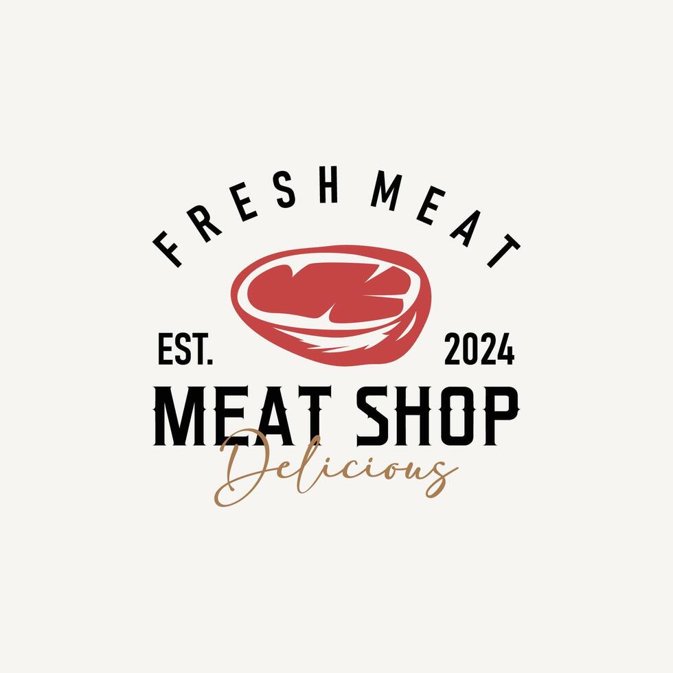 Vintage barbecue grill illustration template fresh meat logo design ... Vintage barbecue grill illustration template fresh meat logo design ...