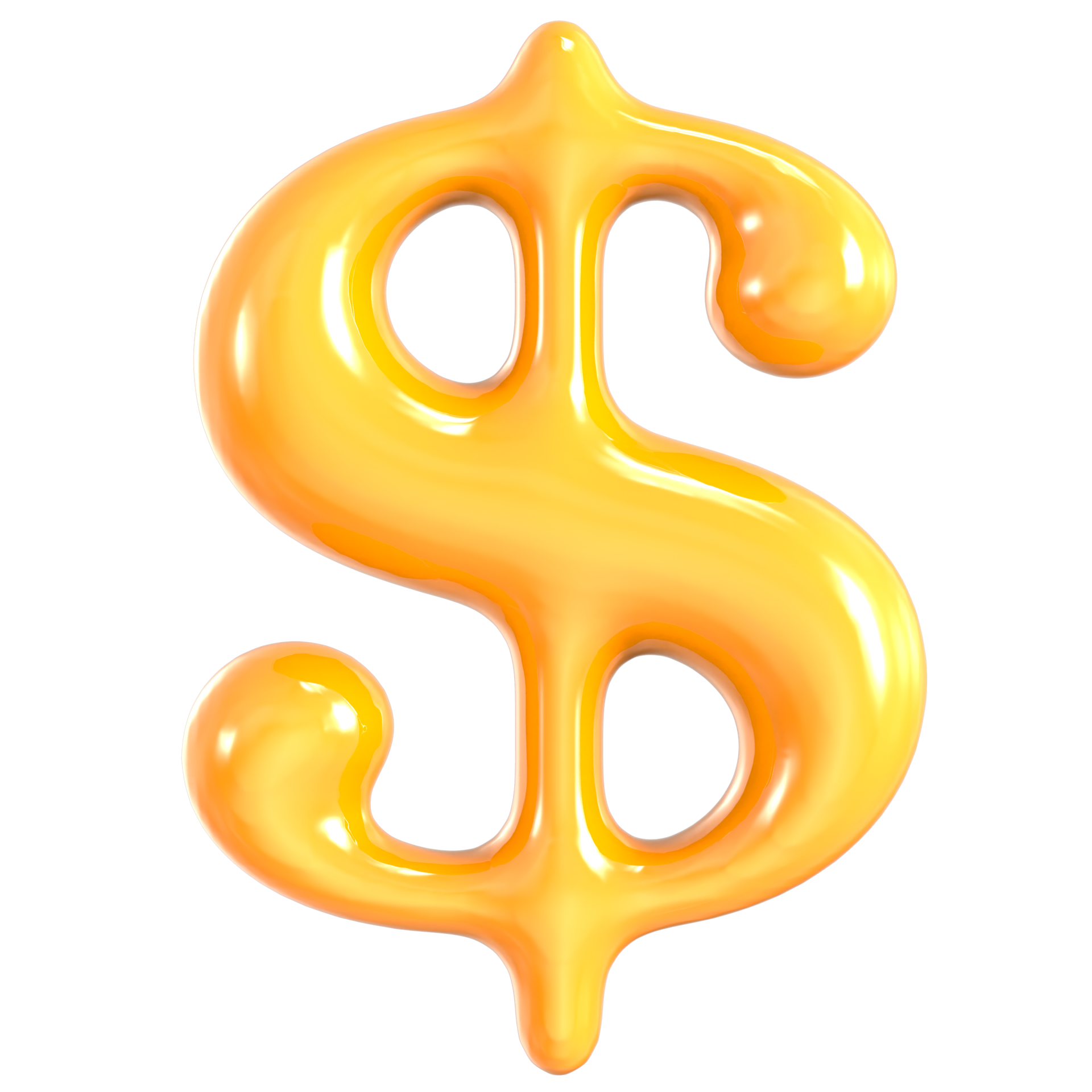 Yellow Dollar 3D Render 47393460 PNG