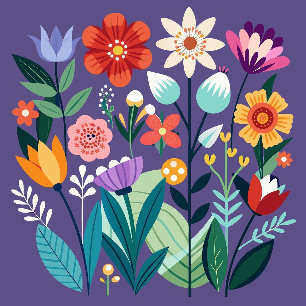 a colorful landscape with mountains and river 47393552 Vector Art at ...