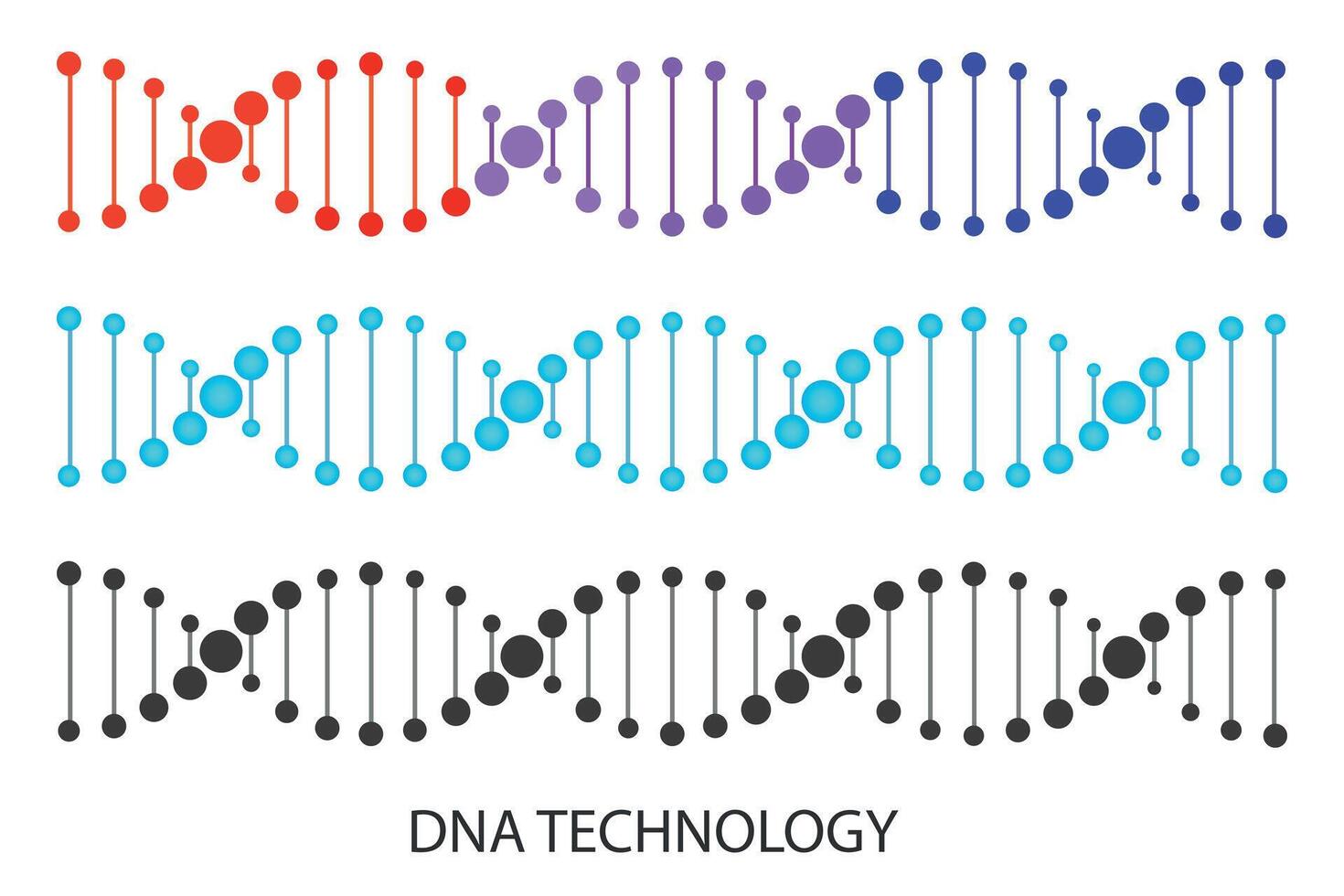 DNA illustration. Model of the molecular structure of DNA strands ...
