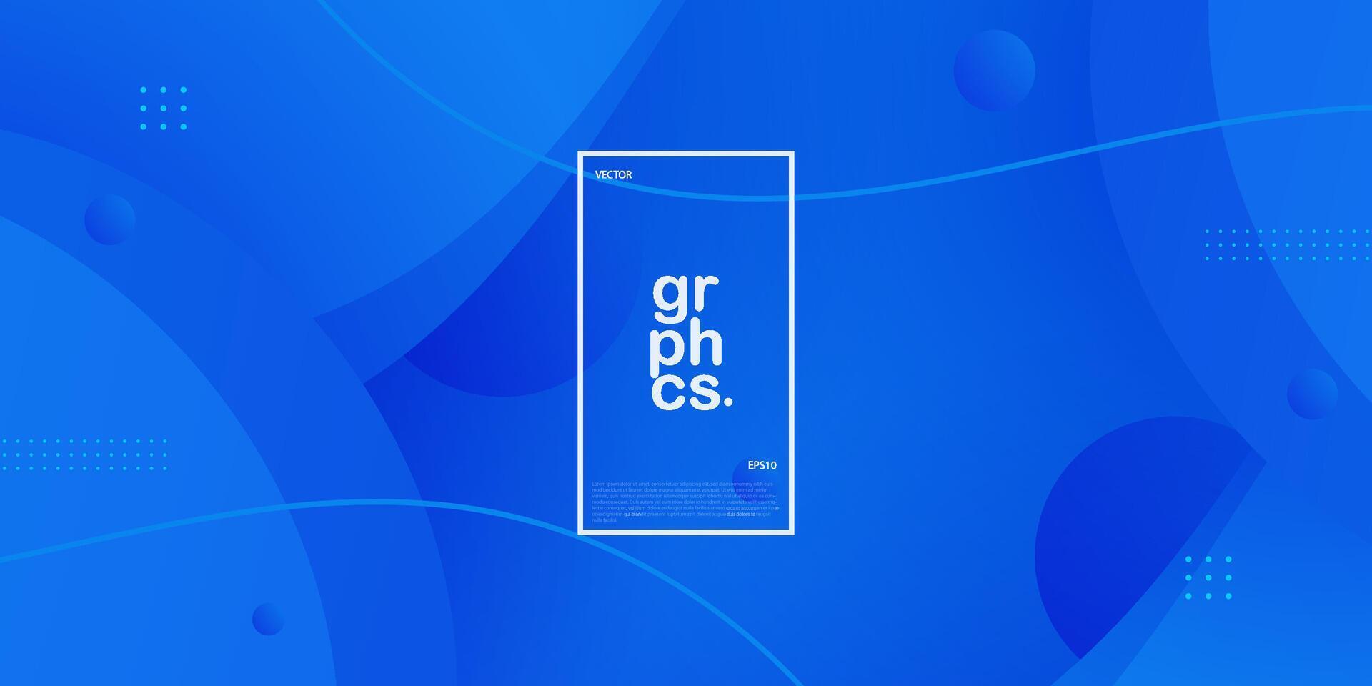 Abstract minimal geometric overlap blue background design. 3D simple shape pattern background ...