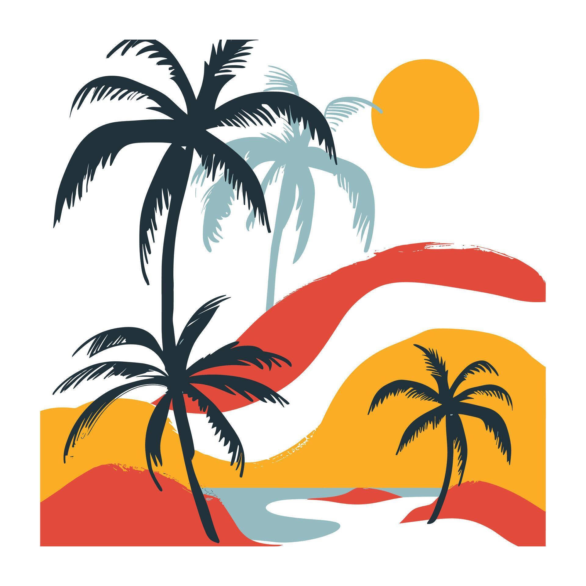 Summer Beach T Shirt Summer Slogan With Beach Illustration Summer Aloha Surf Typography For