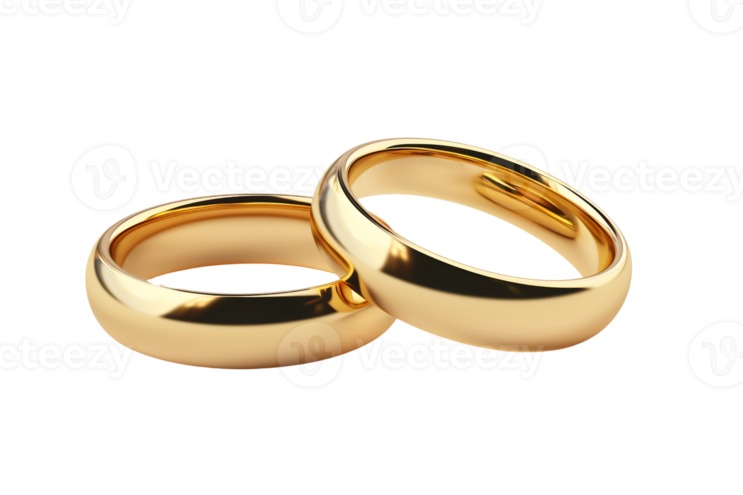 Two golden wedding rings isolated on transparent background 47400240 PNG