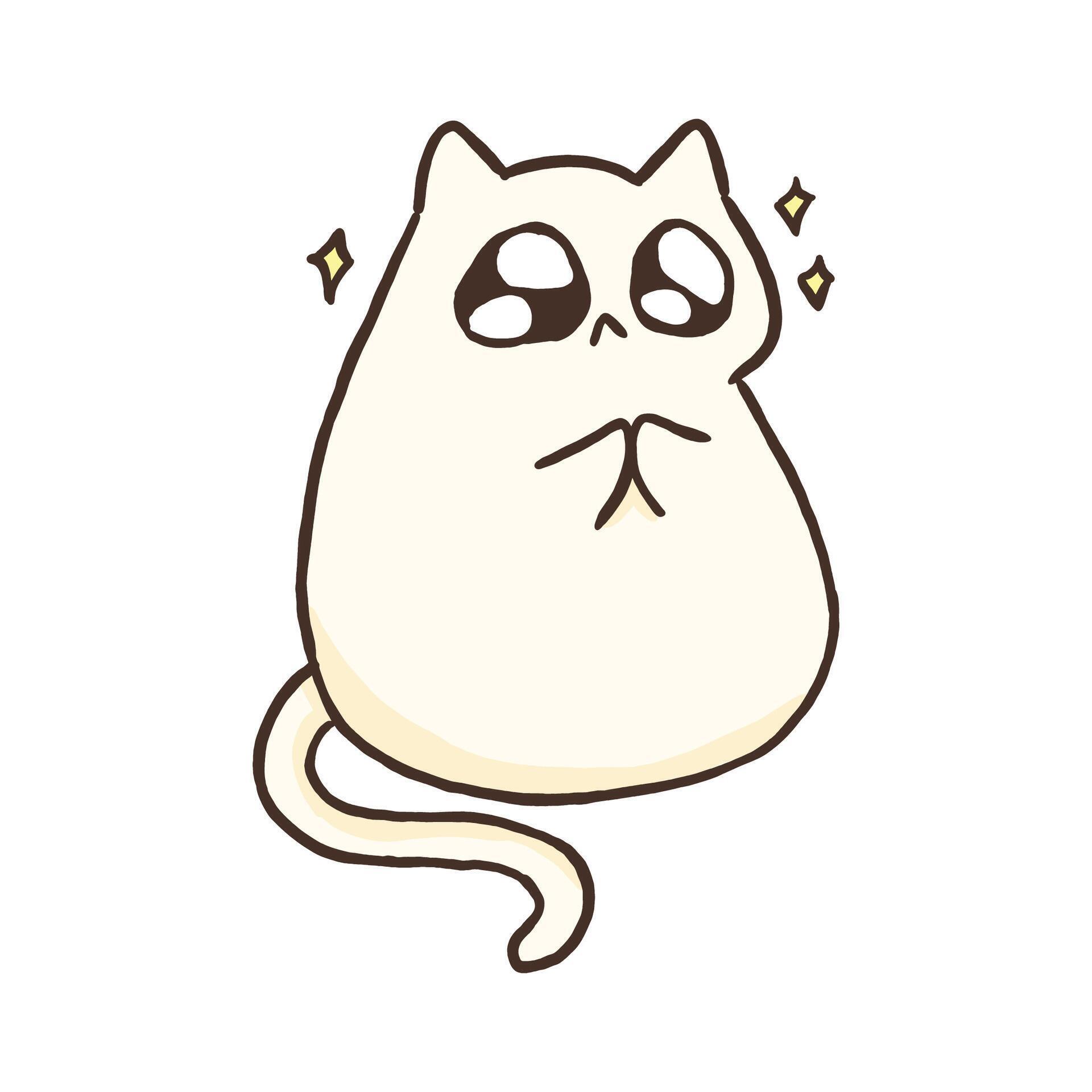 cute kawaii sad cat clipart illustration 47401284 Vector Art at Vecteezy