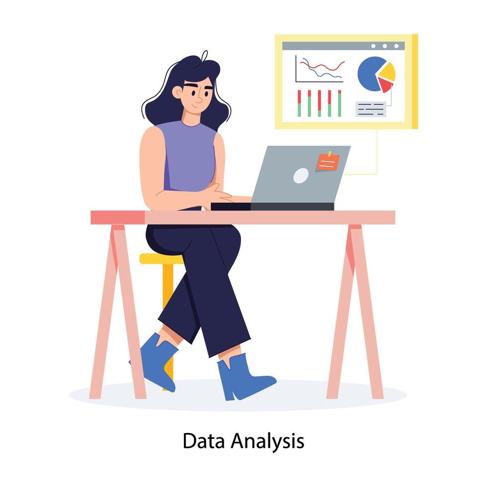A flat illustration of online data analysis expert 47401953 Vector Art at Vecteezy