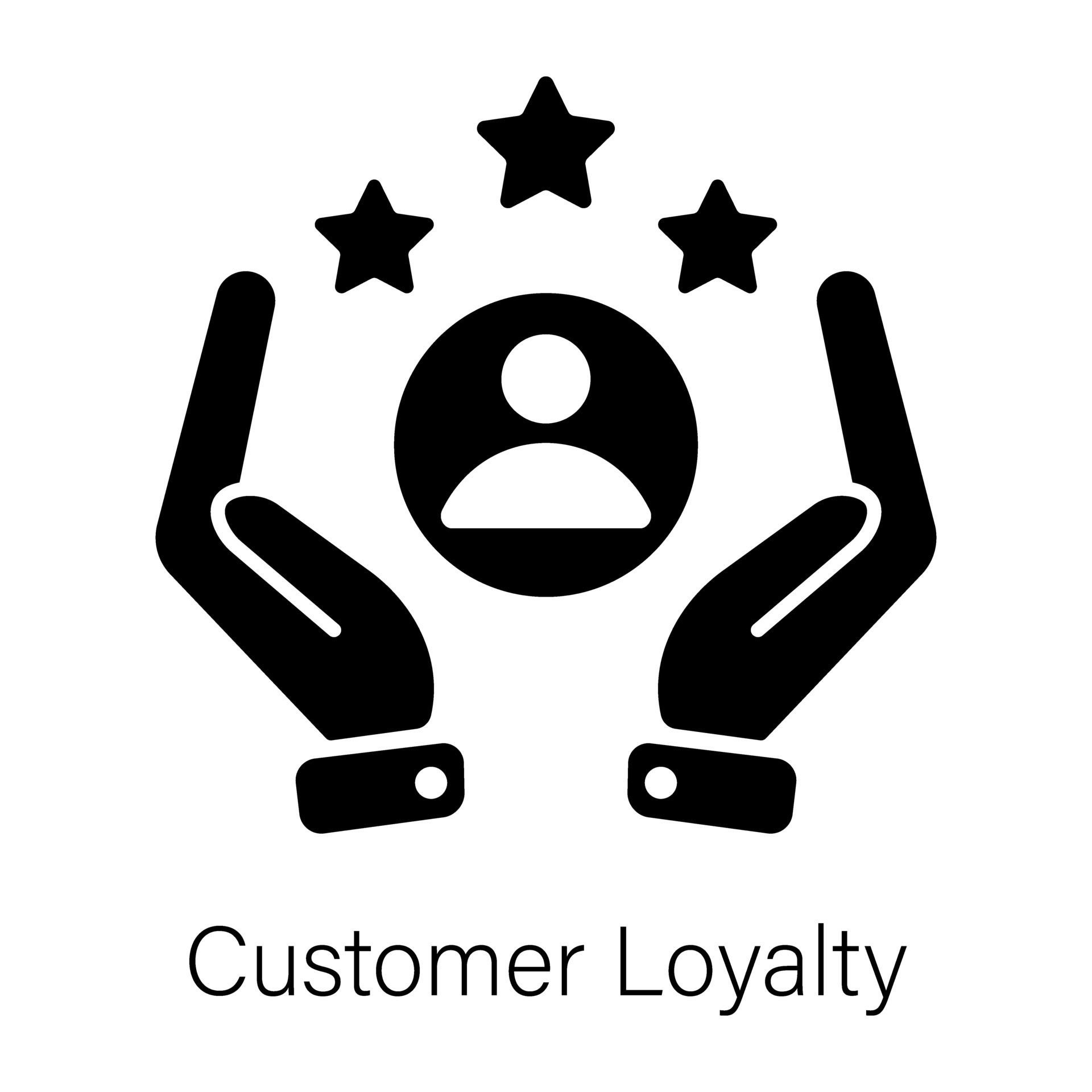 Profile with stars and protection hands denoting customer loyalty, solid icon 47402094 Vector ...