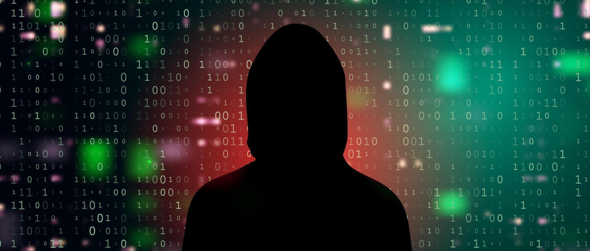 Digital Binary Code on Dark Red Background. Hacking 47403783 Vector Art ...