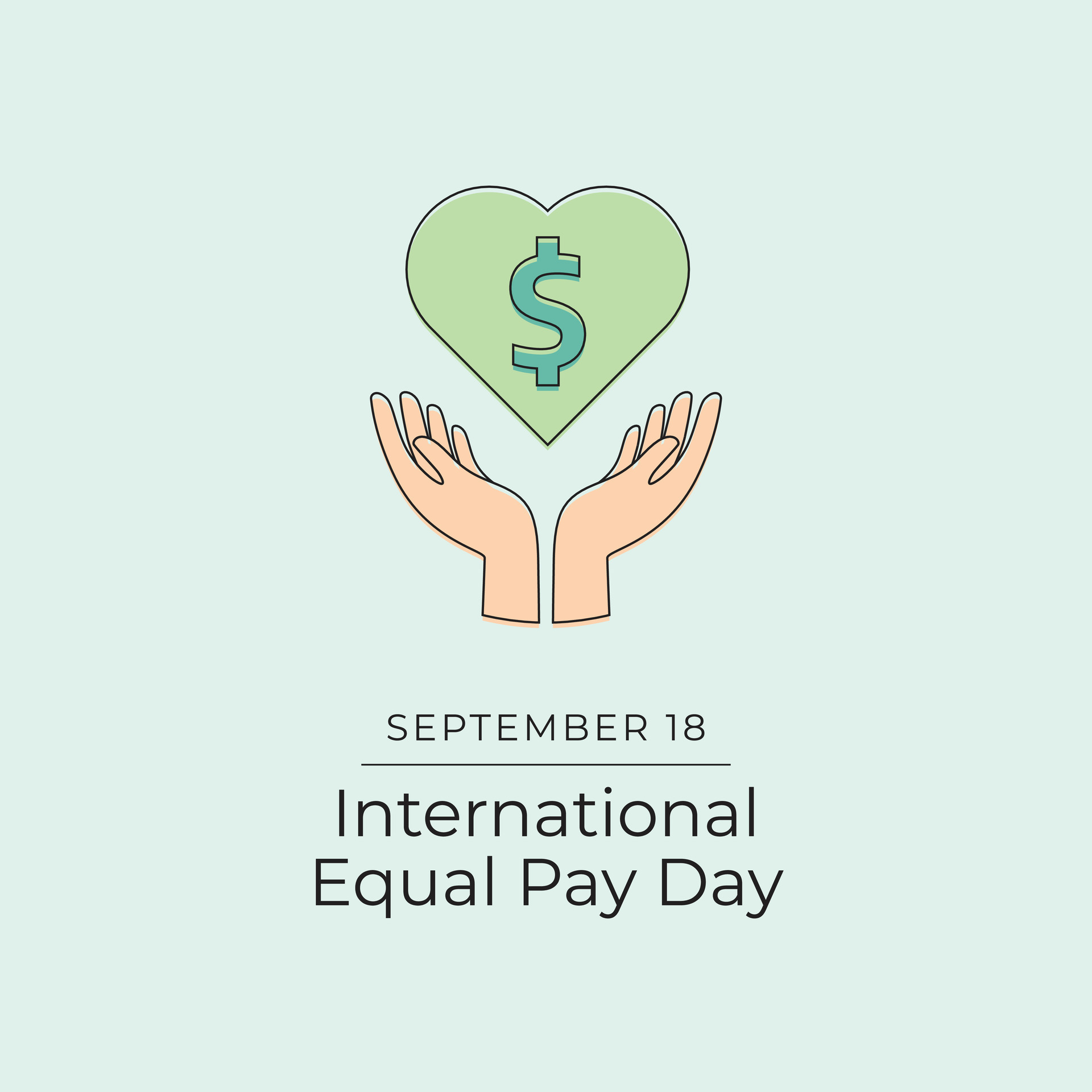 International Equal Pay Day. Line art design. Good for celebration ...