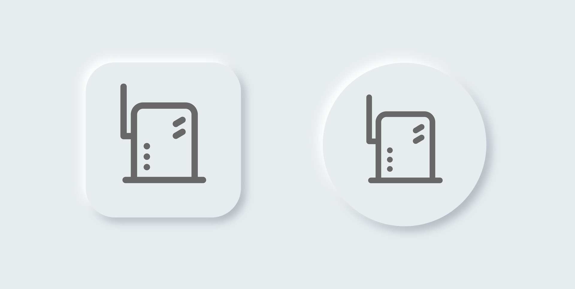 Router Line Icon In Neomorphic Design Style Network Connection Signs