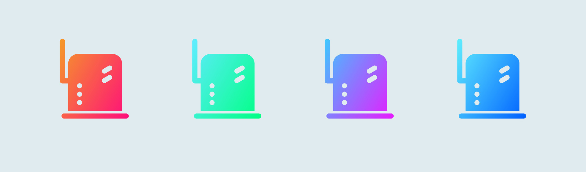 Router Solid Icon In Gradient Colors Network Connection Signs