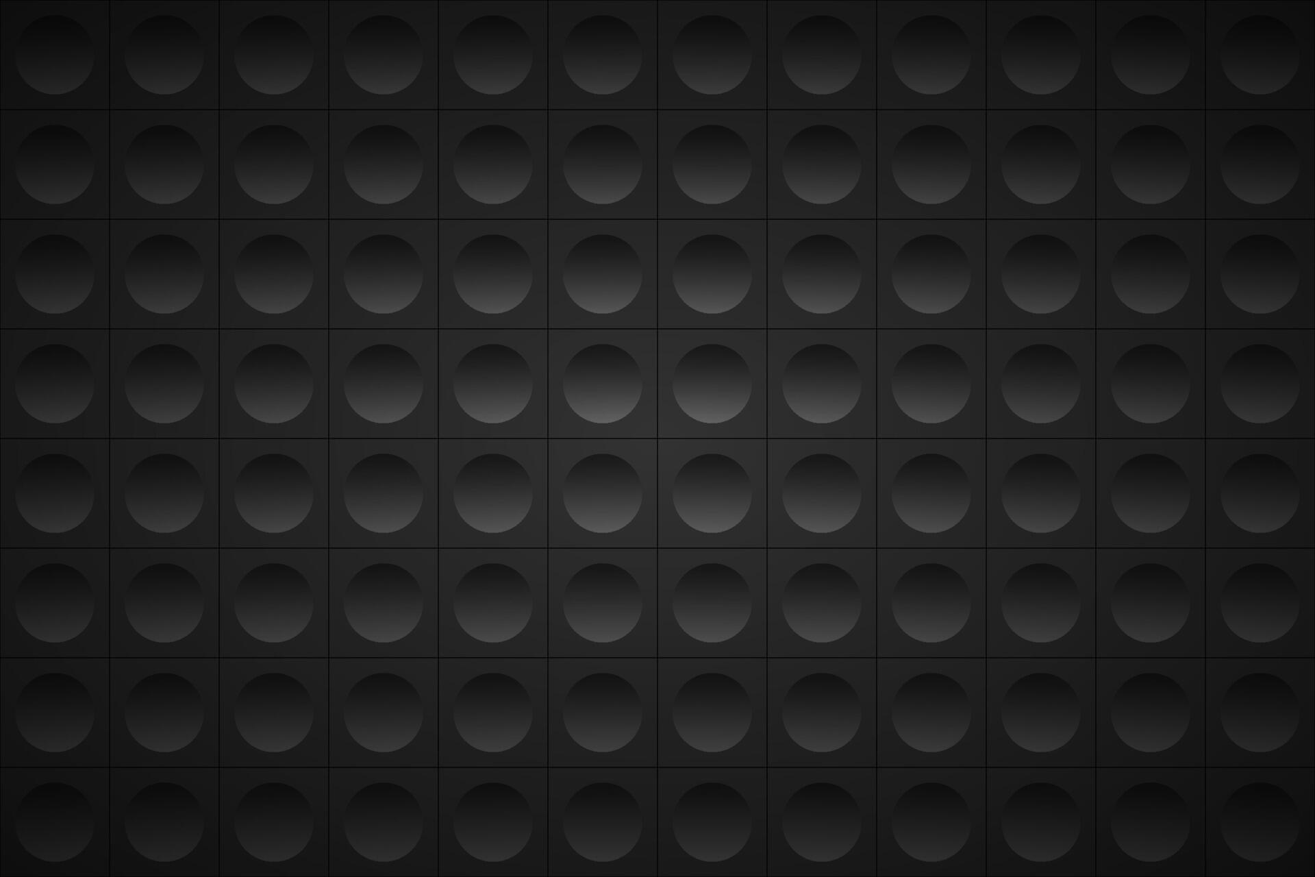 Dark grey abstract background. Dark squares with black circle. Perforated geometric black ...