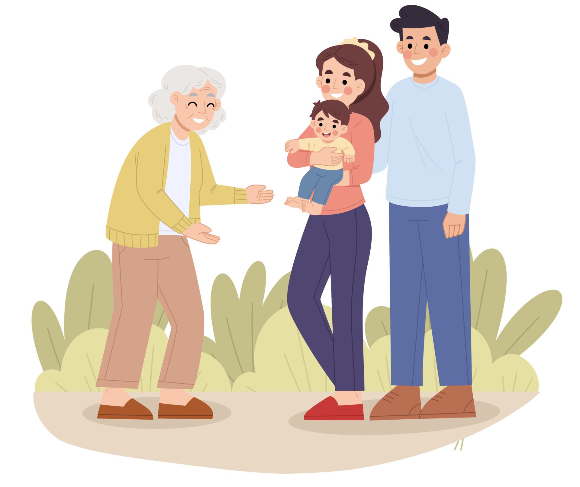 family visiting grandmother cartoon illustration 47406430 PNG family visiting grandmother cartoon illustration 47406430 PNG