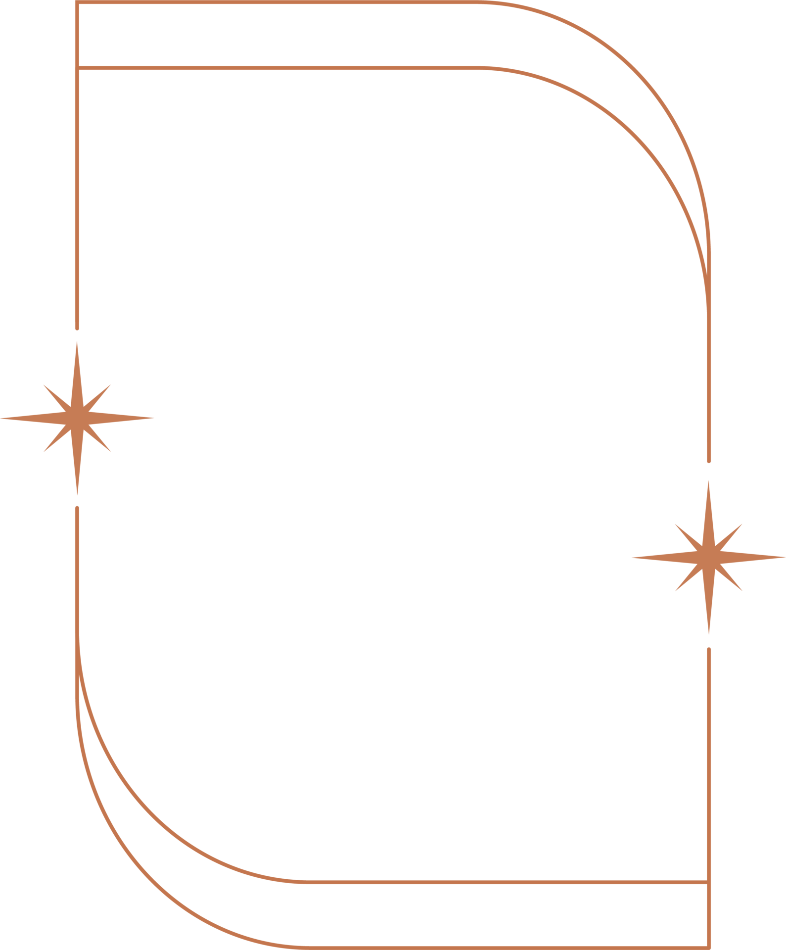 Aesthetic Frame Shape Outline Minimal Graphic Element With Stars Abstract Boho Arch With