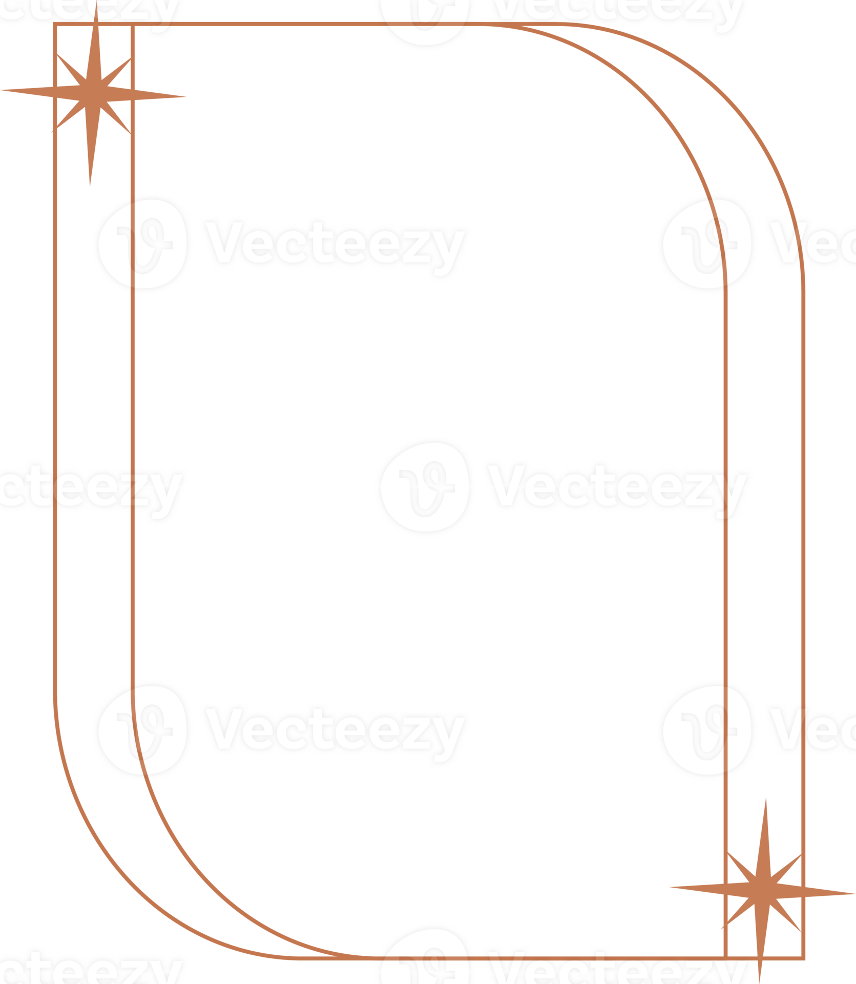 Aesthetic Frame Shape Outline Minimal Graphic Element With Stars Abstract Boho Arch With