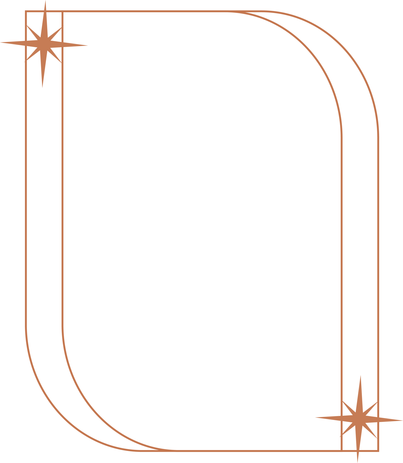 Aesthetic Frame Shape Outline Minimal Graphic Element With Stars Abstract Boho Arch With